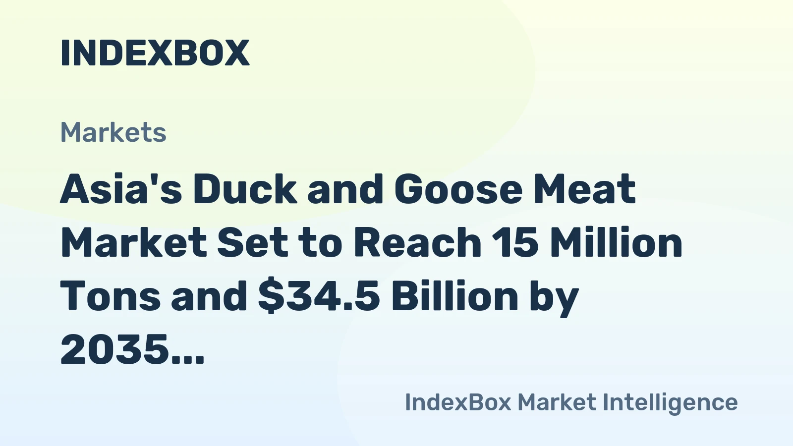 Asia's Duck and Goose Meat Market Set to Reach 15 Million Tons and $34.5 Billion by 2035