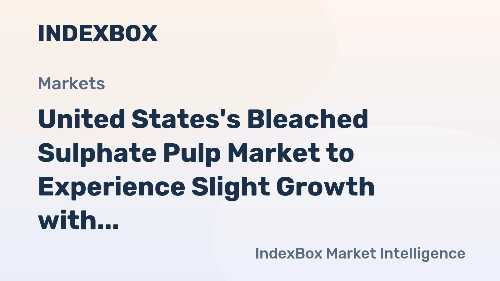 United States's Bleached Sulphate Pulp Market to Experience Slight Growth with +1.1% CAGR