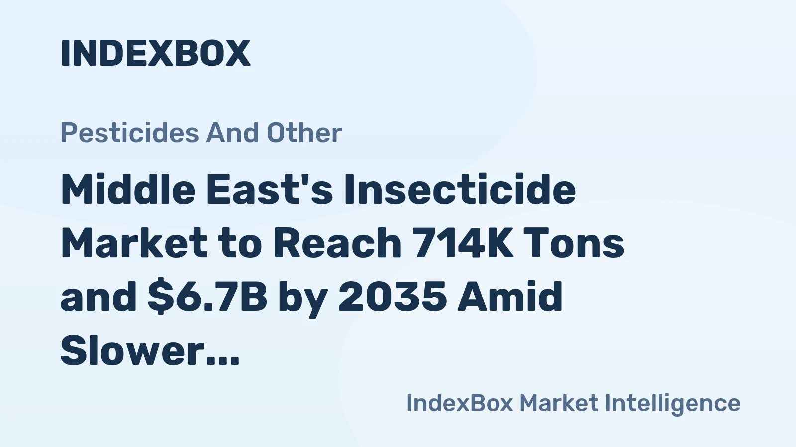 Middle East's Insecticide Market to Reach 714K Tons and $6.7B by 2035 Amid Slower Growth