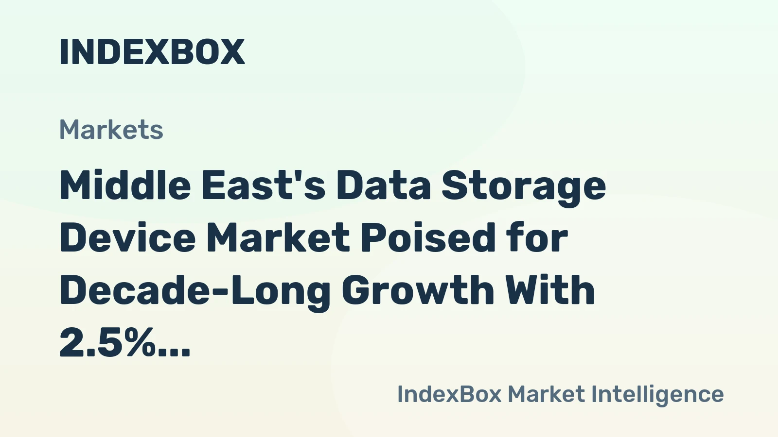 Middle East's Data Storage Device Market Poised for Decade-Long Growth With 2.5% CAGR