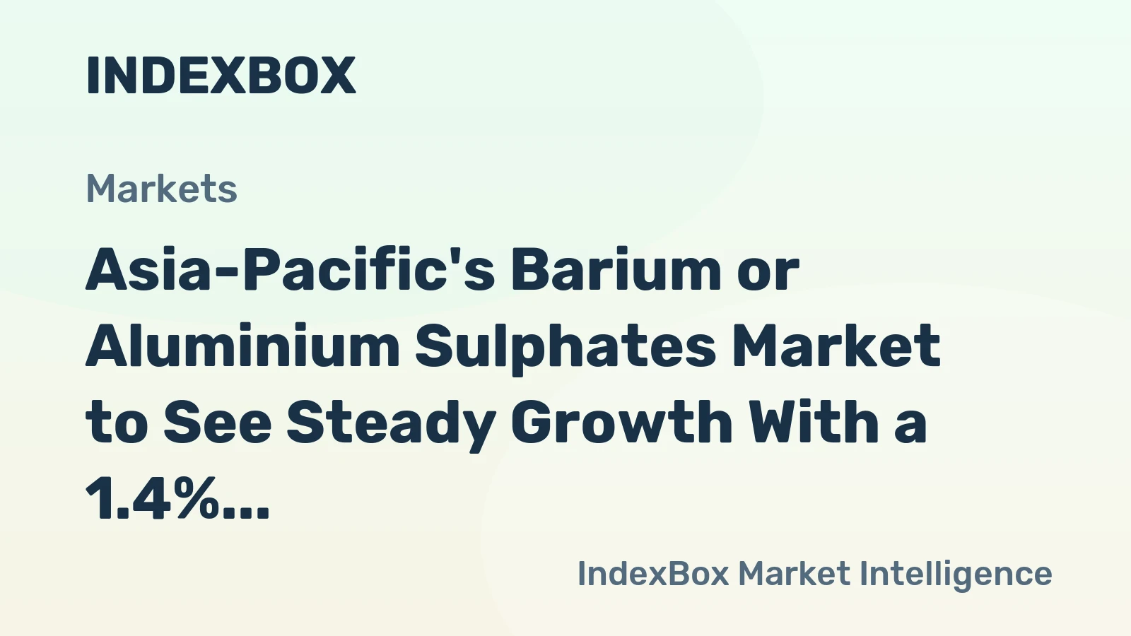 Asia-Pacific's Barium or Aluminium Sulphates Market to See Steady Growth With a 1.4% CAGR in Value