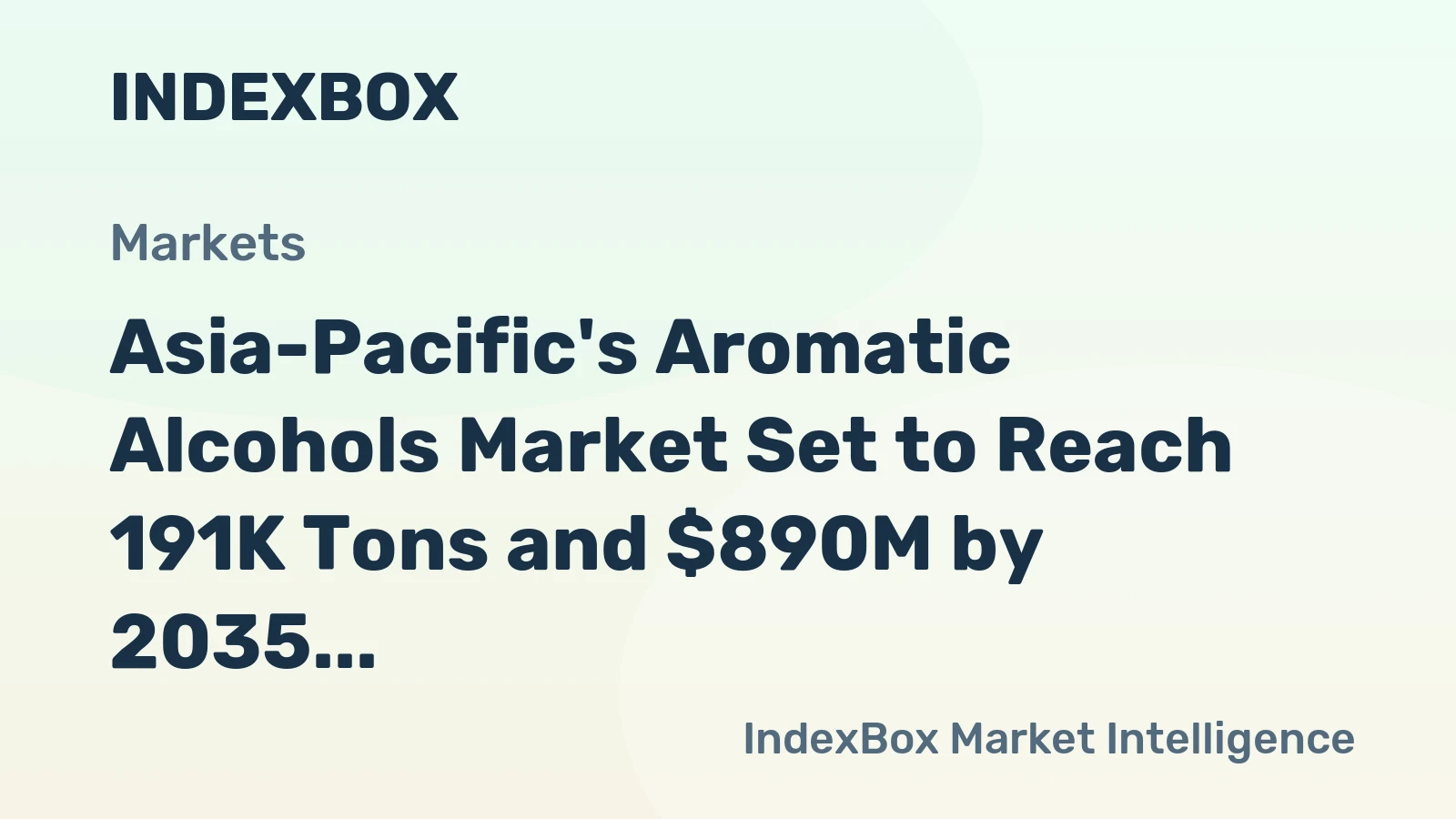 Asia-Pacific's Aromatic Alcohols Market Set to Reach 191K Tons and $890M by 2035