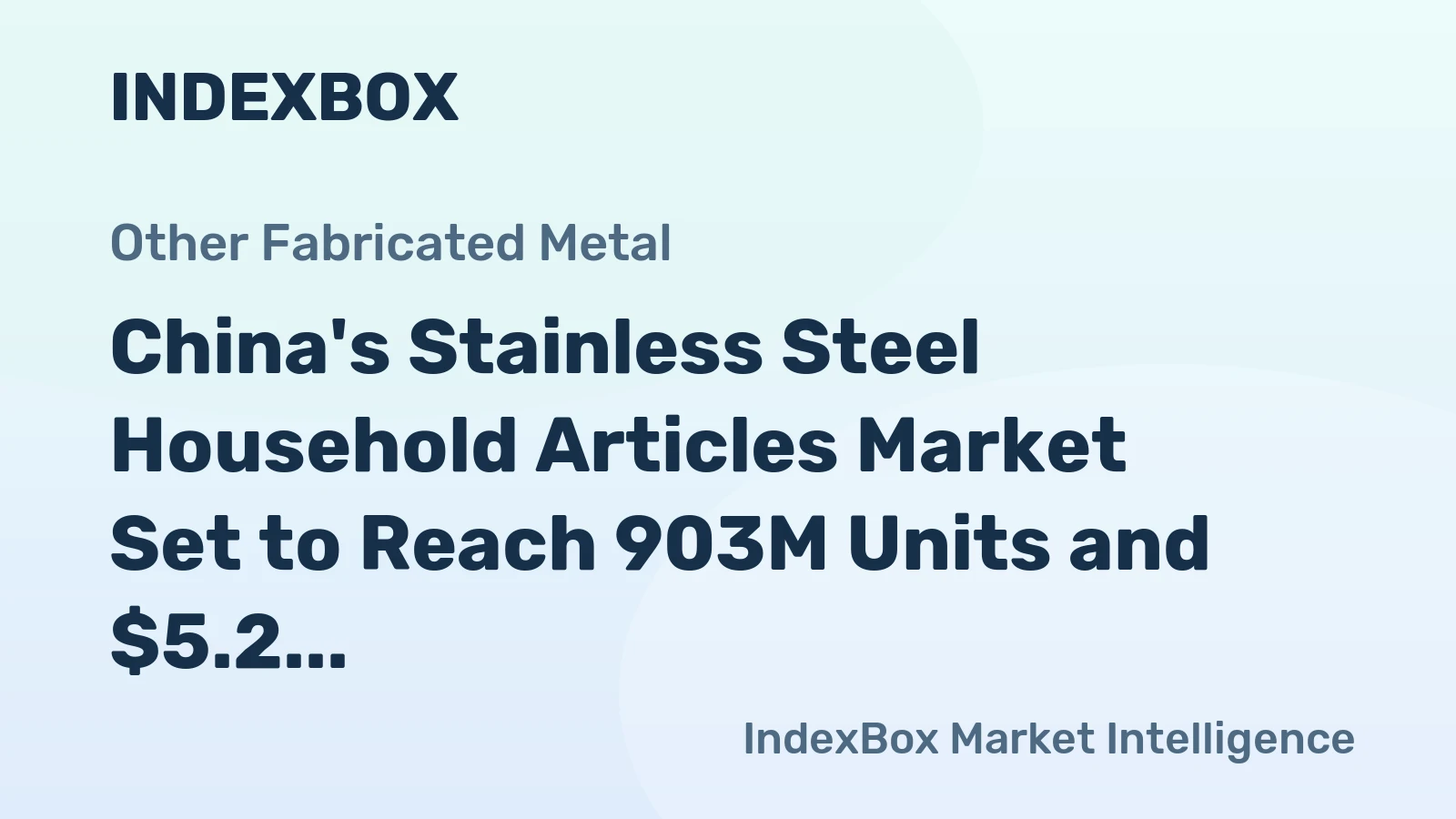 China's Stainless Steel Household Articles Market Set to Reach 903M Units and $5.2 Billion by 2035