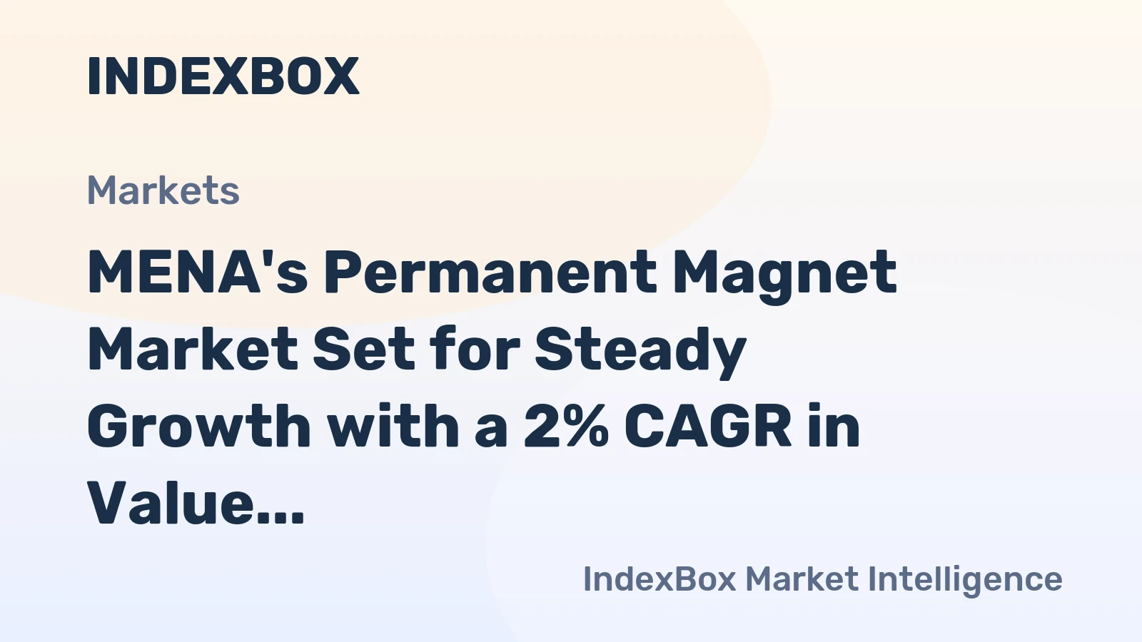 MENA's Permanent Magnet Market Set for Steady Growth with a 2% CAGR in Value Through 2035