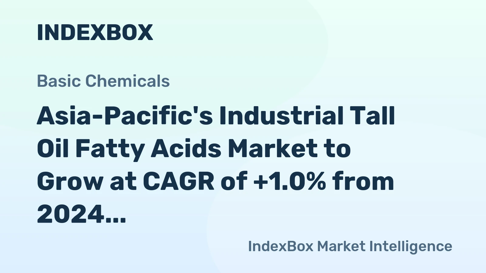 Asia-Pacific's Industrial Tall Oil Fatty Acids Market to Grow at CAGR of +1.0% from 2024 to 2035, Reaching 42K Tons