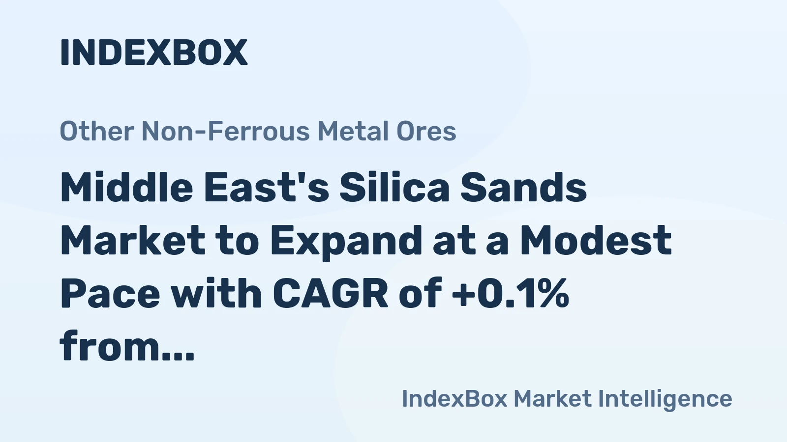 Middle East's Silica Sands Market to Expand at a Modest Pace with CAGR of +0.1% from 2024 to 2035
