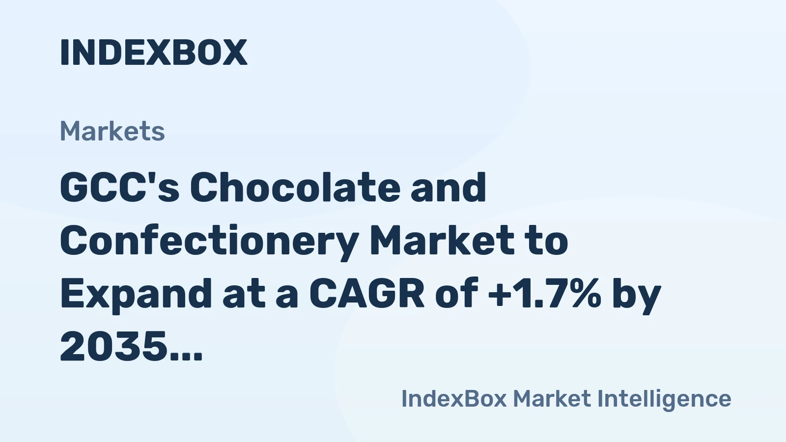 GCC's Chocolate and Confectionery Market to Expand at a CAGR of +1.7% by 2035