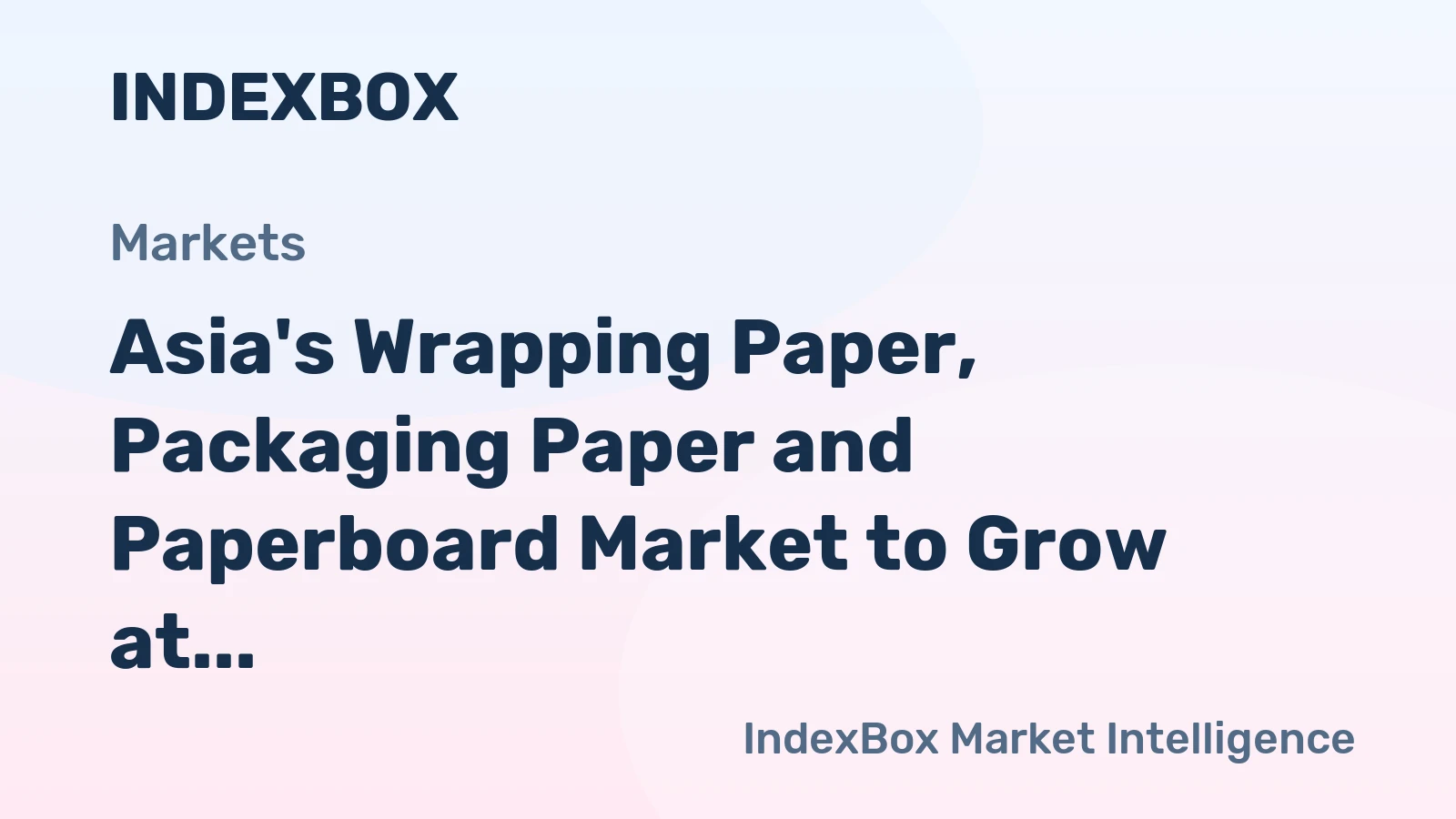 Asia's Wrapping Paper, Packaging Paper and Paperboard Market to Grow at CAGR of +0.7% from 2024 to 2035, Reaching 12M Tons