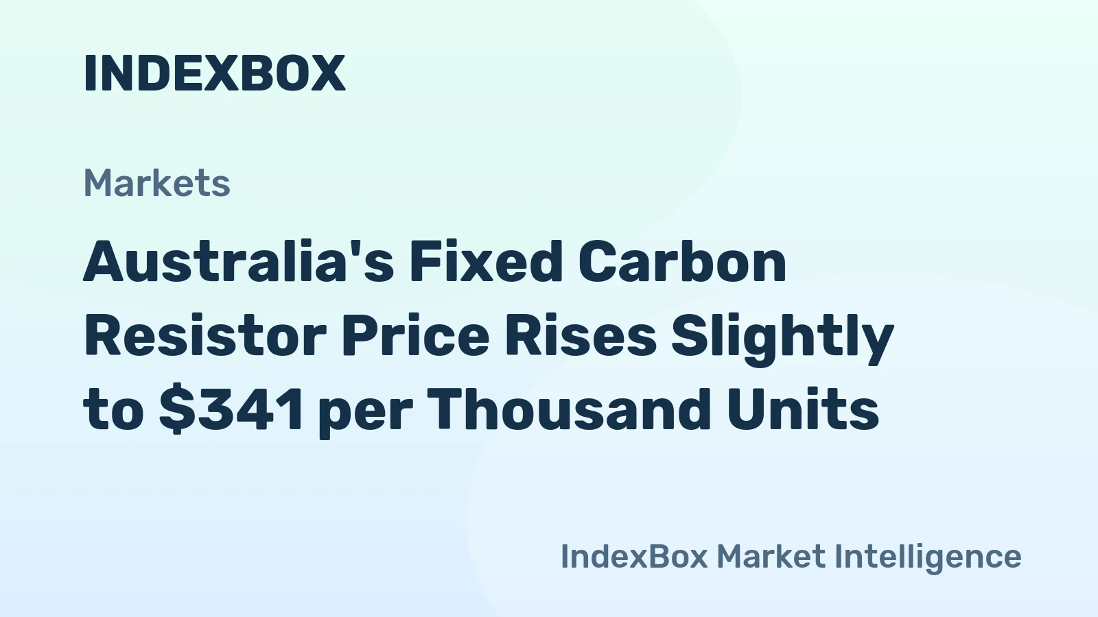 Australia's Fixed Carbon Resistor Price Rises Slightly to $341 per Thousand Units