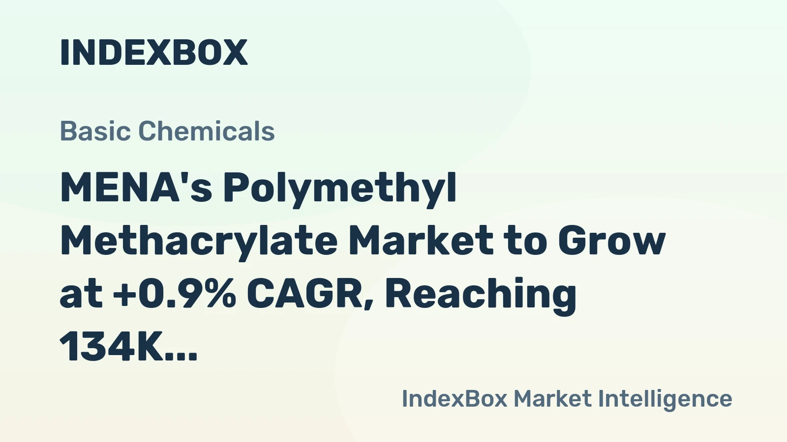 MENA's Polymethyl Methacrylate Market to Grow at +0.9% CAGR, Reaching 134K Tons by 2035