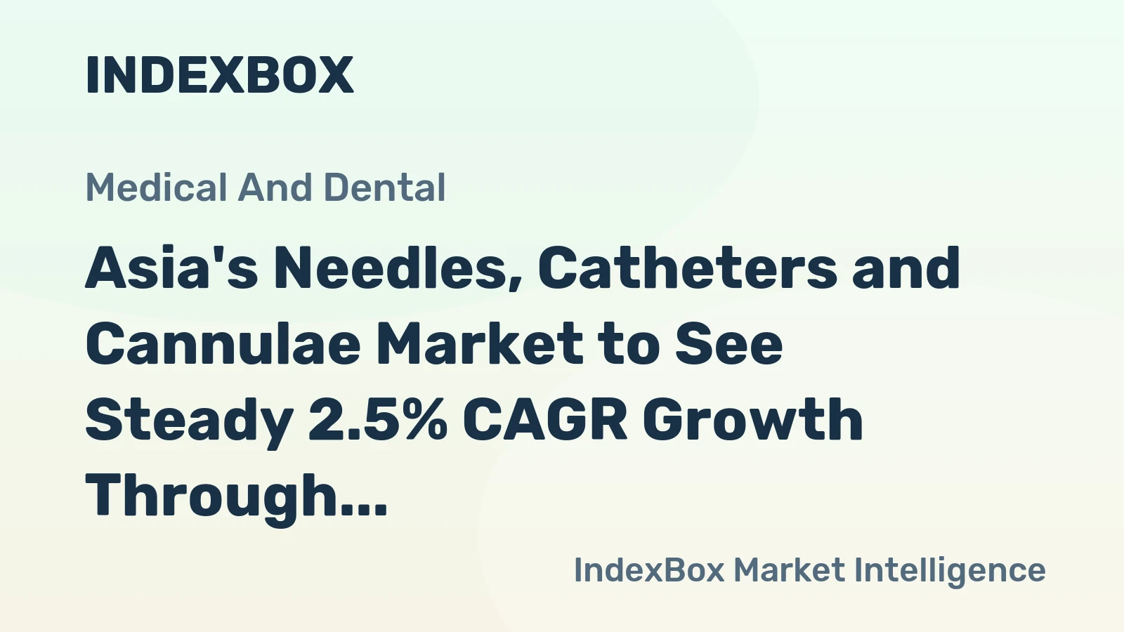 Asia's Needles, Catheters and Cannulae Market to See Steady 2.5% CAGR Growth Through 2035