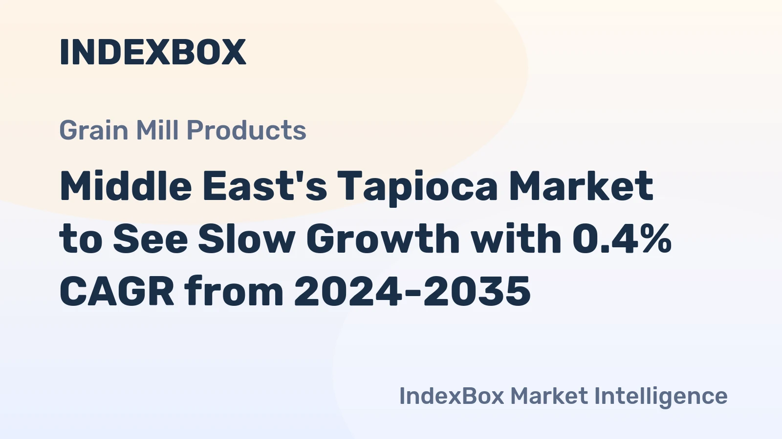 Middle East's Tapioca Market to See Slow Growth with 0.4% CAGR from 2024-2035