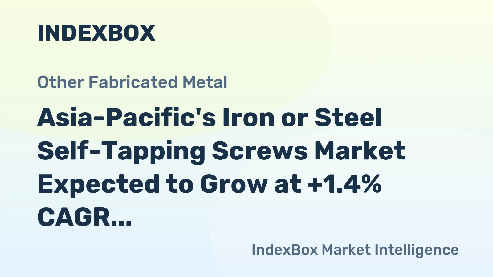 Asia-Pacific's Iron or Steel Self-Tapping Screws Market Expected to Grow at +1.4% CAGR, Reaching 1M Tons by 2035