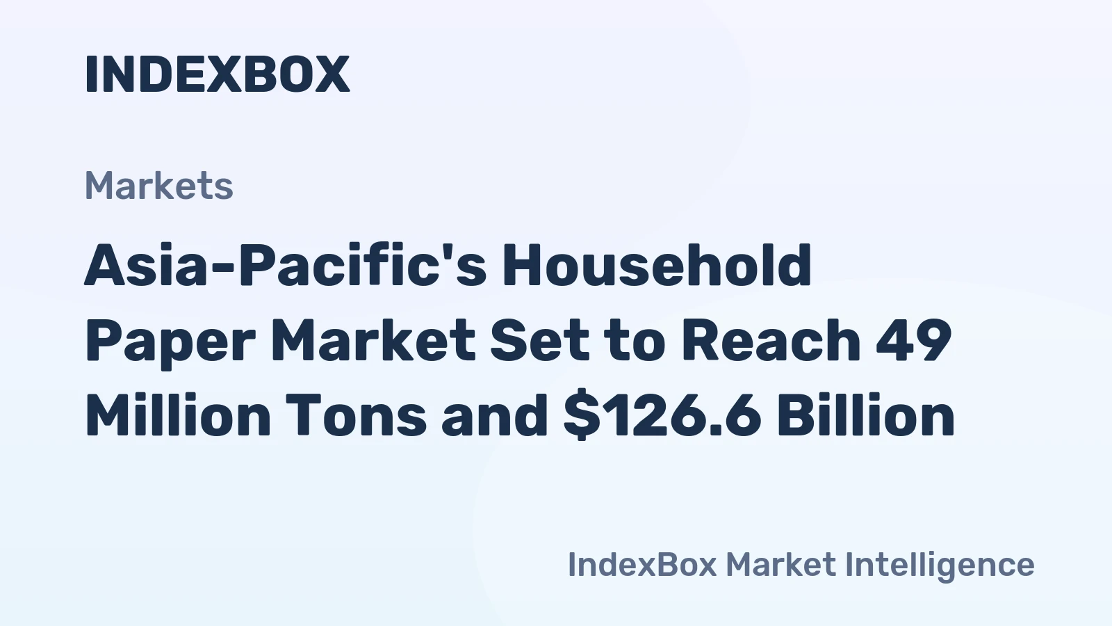 Asia-Pacific's Household Paper Market Set to Reach 49 Million Tons and $126.6 Billion