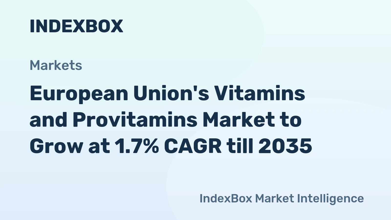 European Union's Vitamins and Provitamins Market to Grow at 1.7% CAGR till 2035