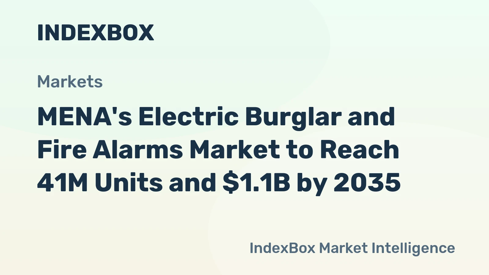 MENA's Electric Burglar and Fire Alarms Market to Reach 41M Units and $1.1B by 2035
