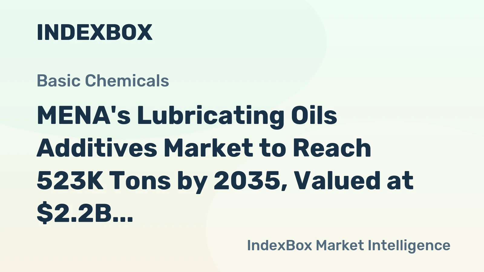 MENA's Lubricating Oils Additives Market to Reach 523K Tons by 2035, Valued at $2.2B