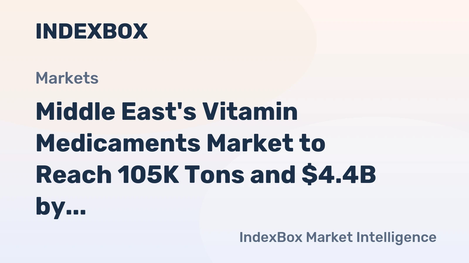 Middle East's Vitamin Medicaments Market to Reach 105K Tons and $4.4B by 2035