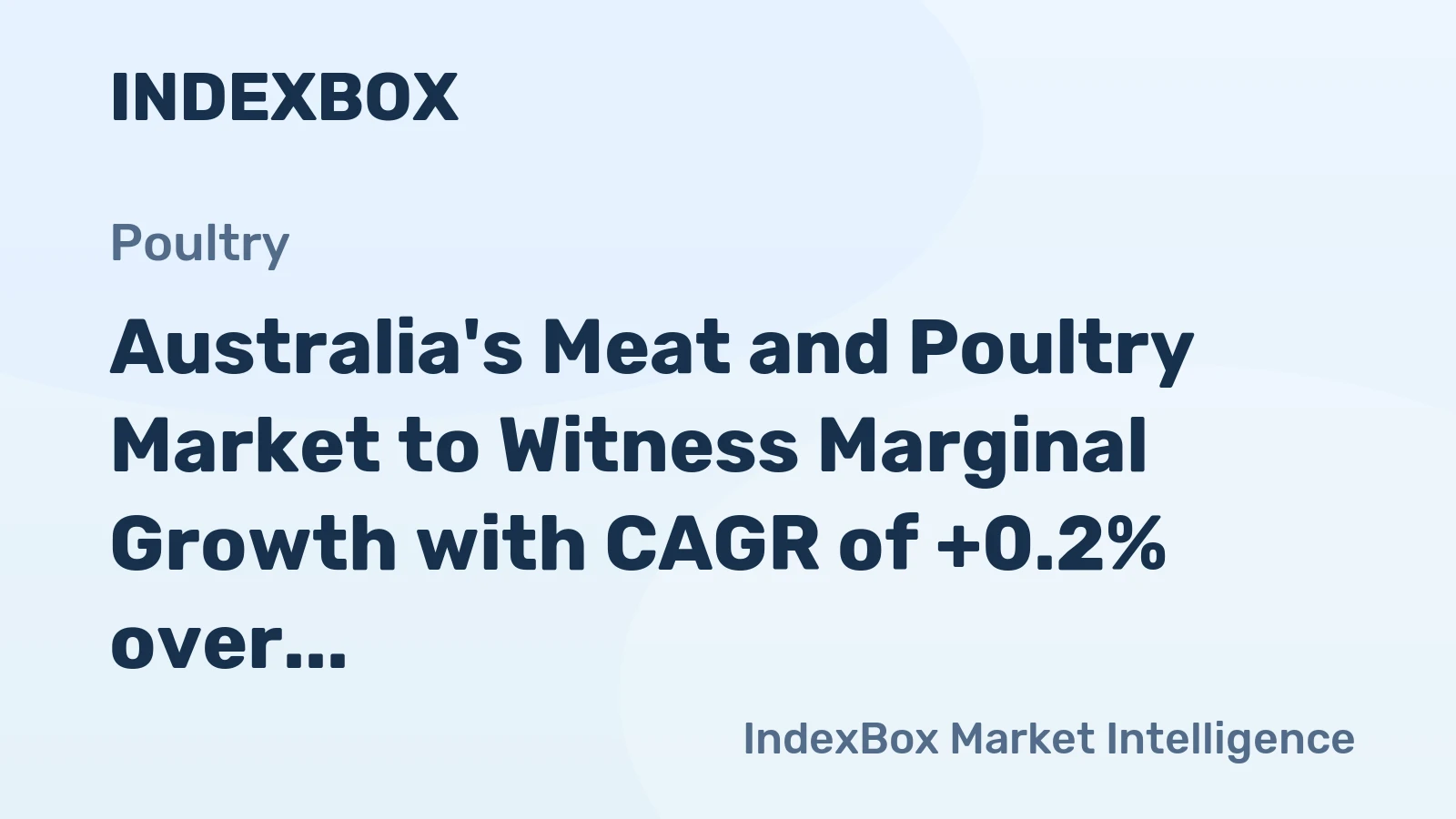 Australia's Meat and Poultry Market to Witness Marginal Growth with CAGR of +0.2% over 2024-2035