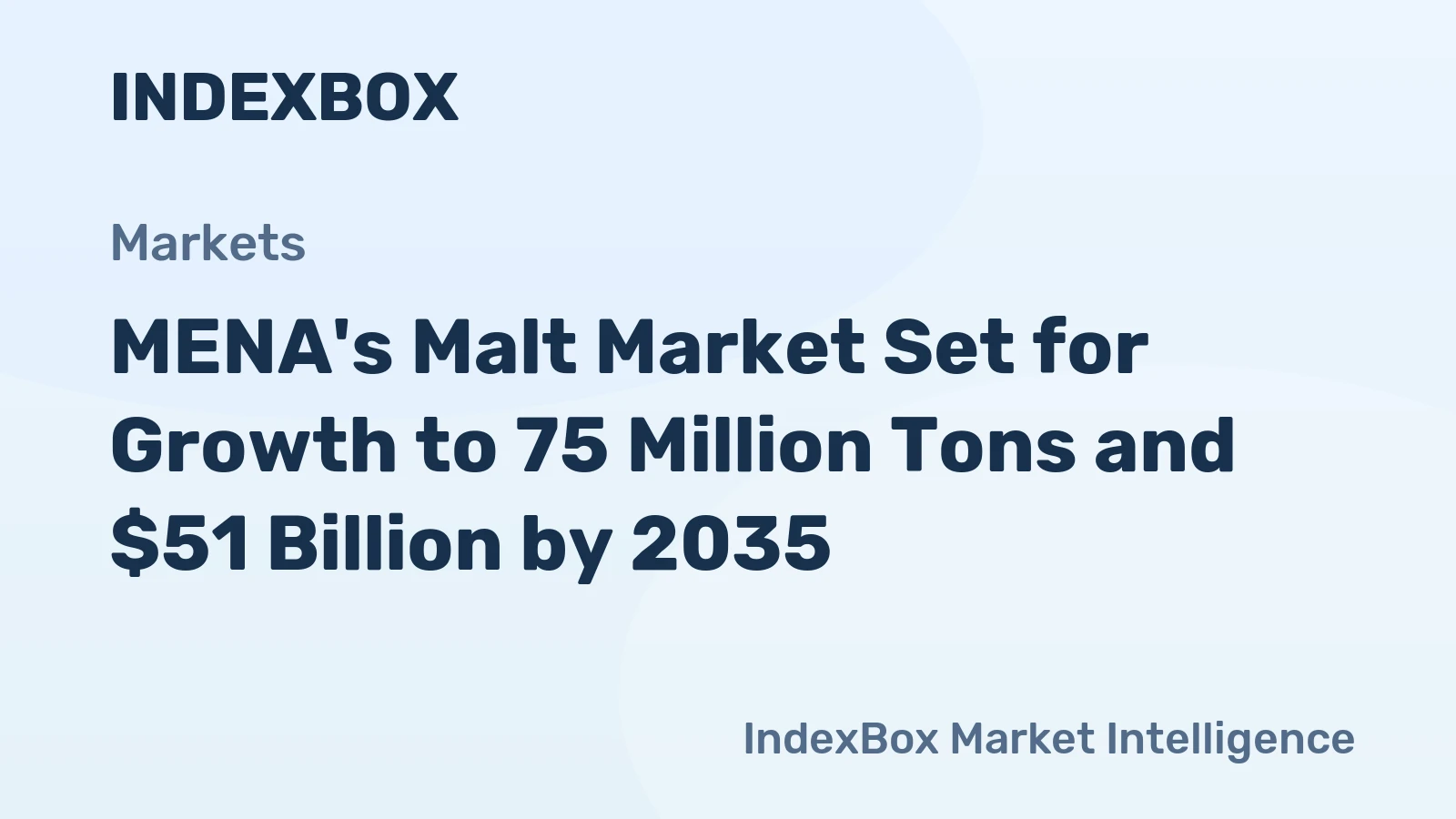 MENA's Malt Market Set for Growth to 75 Million Tons and $51 Billion by 2035