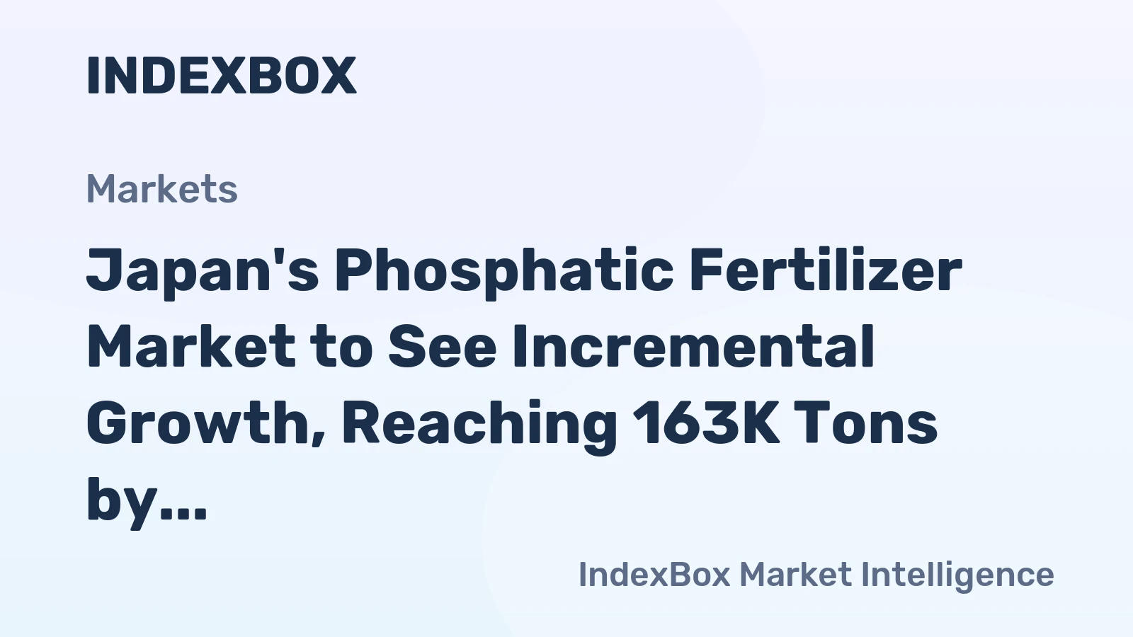 Japan's Phosphatic Fertilizer Market to See Incremental Growth, Reaching 163K Tons by 2035