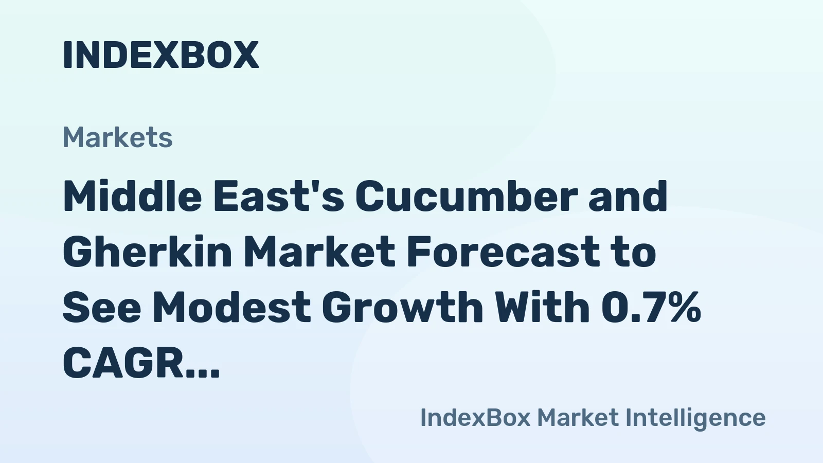 Middle East's Cucumber and Gherkin Market Forecast to See Modest Growth With 0.7% CAGR Through 2035