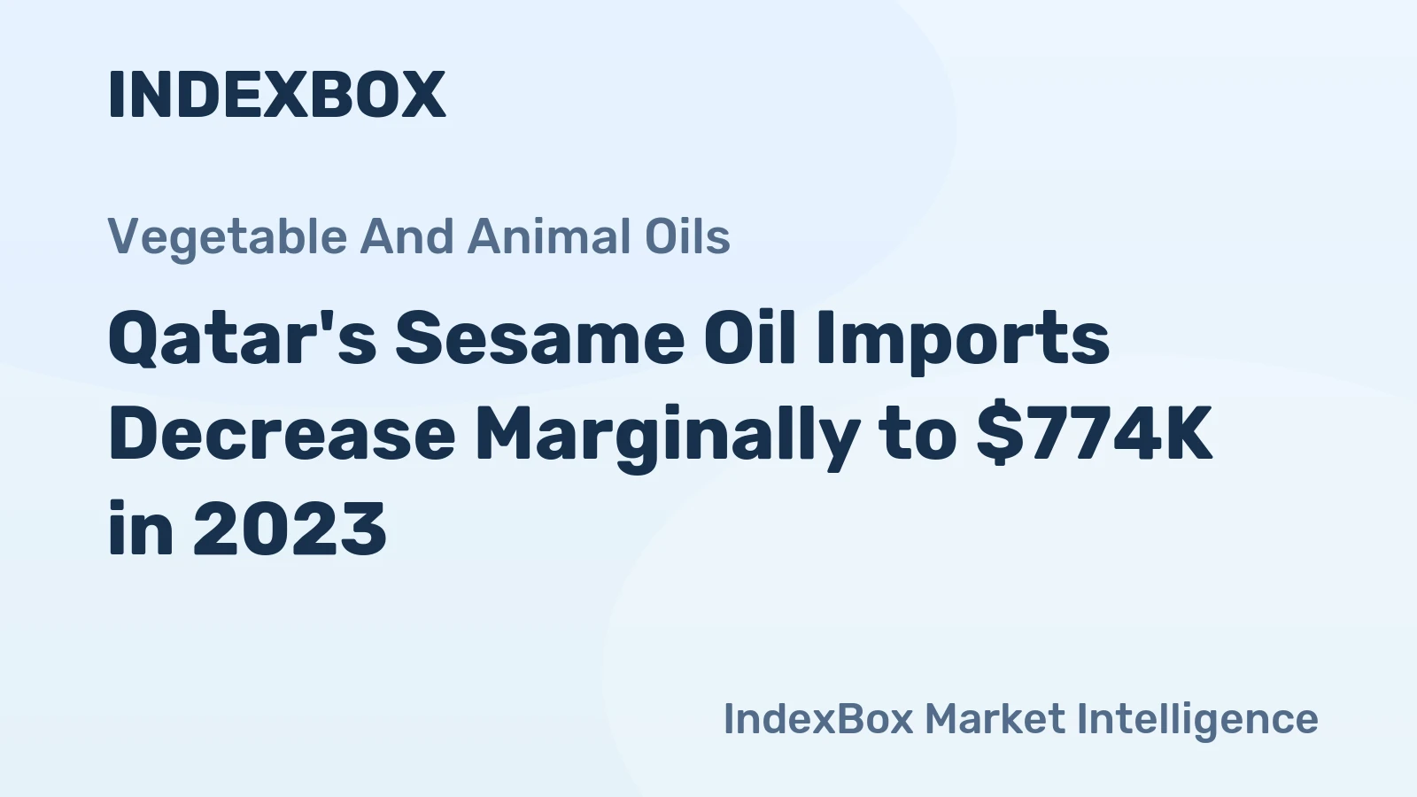 Qatar's Sesame Oil Imports Decrease Marginally to $774K in 2023