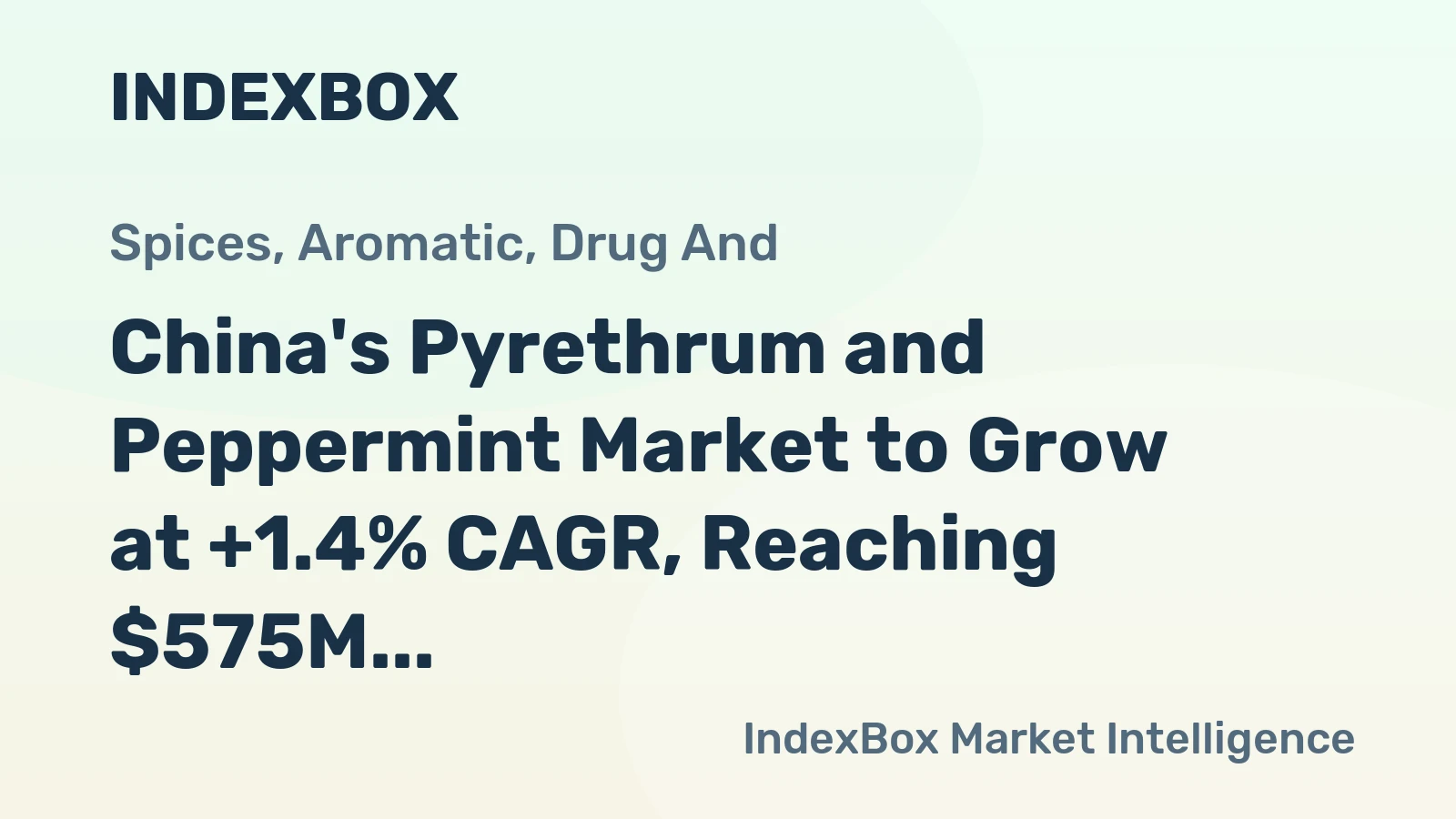 China's Pyrethrum and Peppermint Market to Grow at +1.4% CAGR, Reaching $575M by 2035