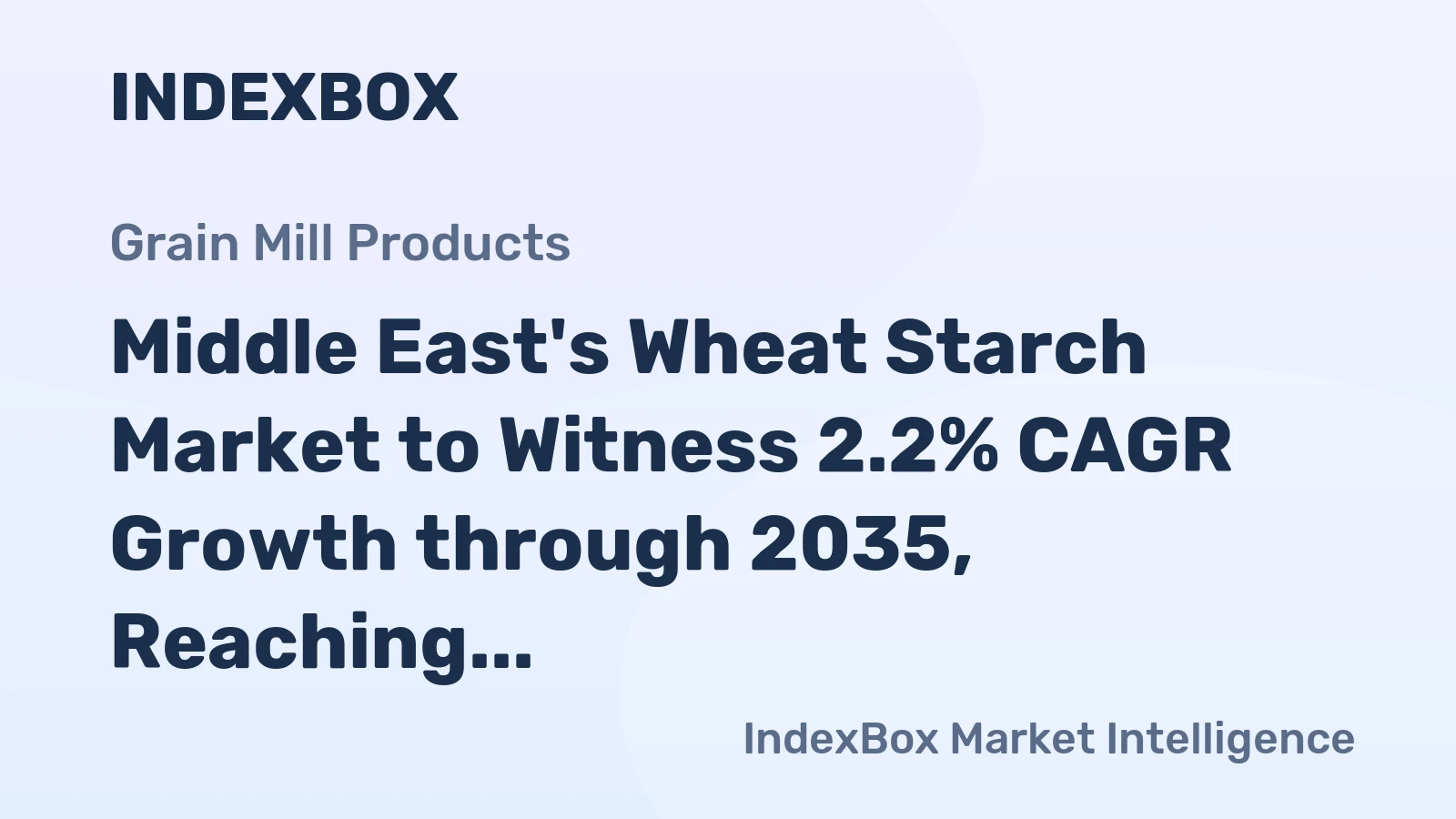 Middle East's Wheat Starch Market to Witness 2.2% CAGR Growth through 2035, Reaching $710M in Value
