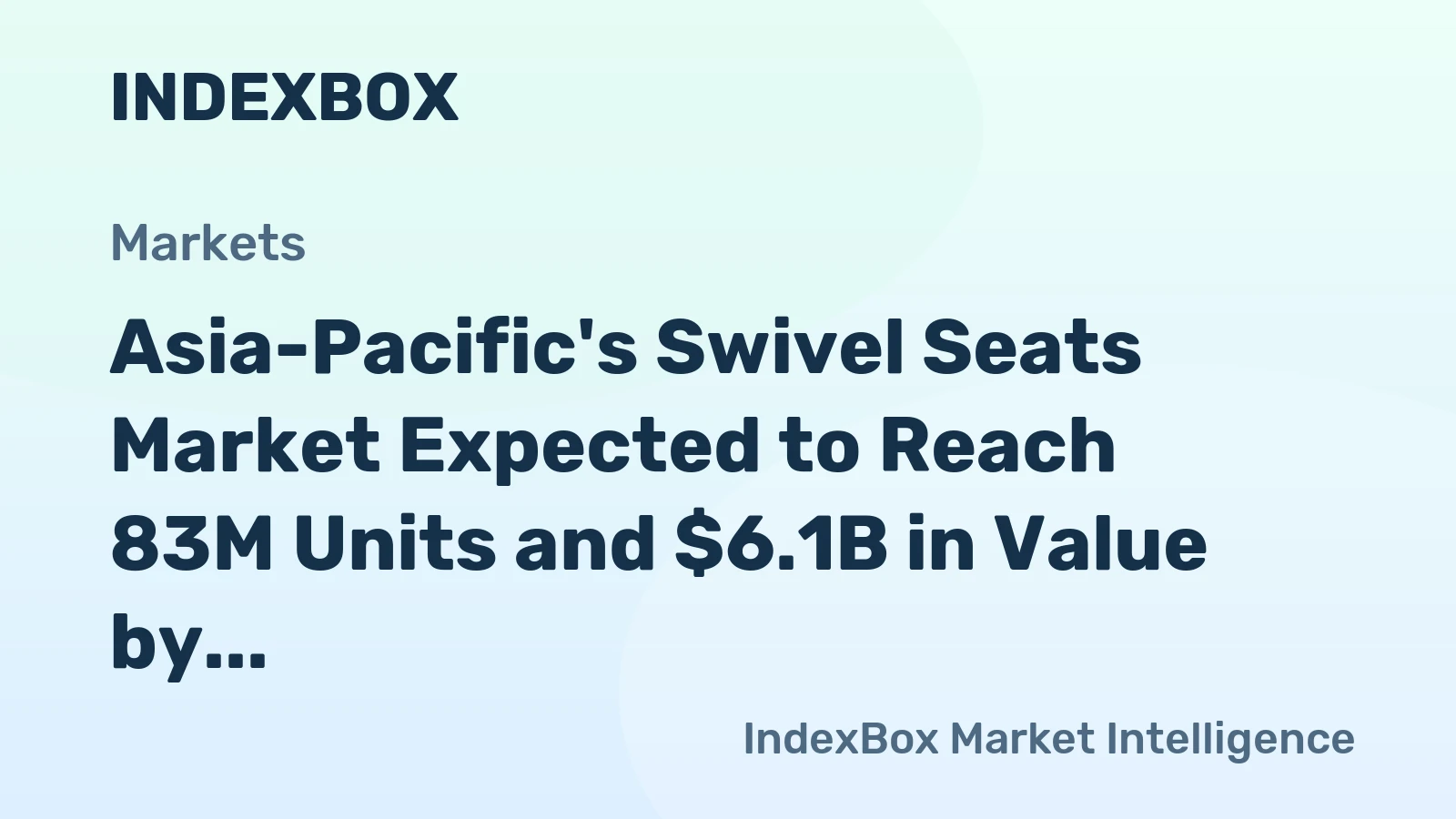 Asia-Pacific's Swivel Seats Market Expected to Reach 83M Units and $6.1B in Value by 2035