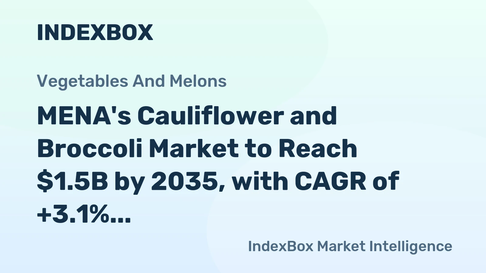 MENA's Cauliflower and Broccoli Market to Reach $1.5B by 2035, with CAGR of +3.1% in Value Terms