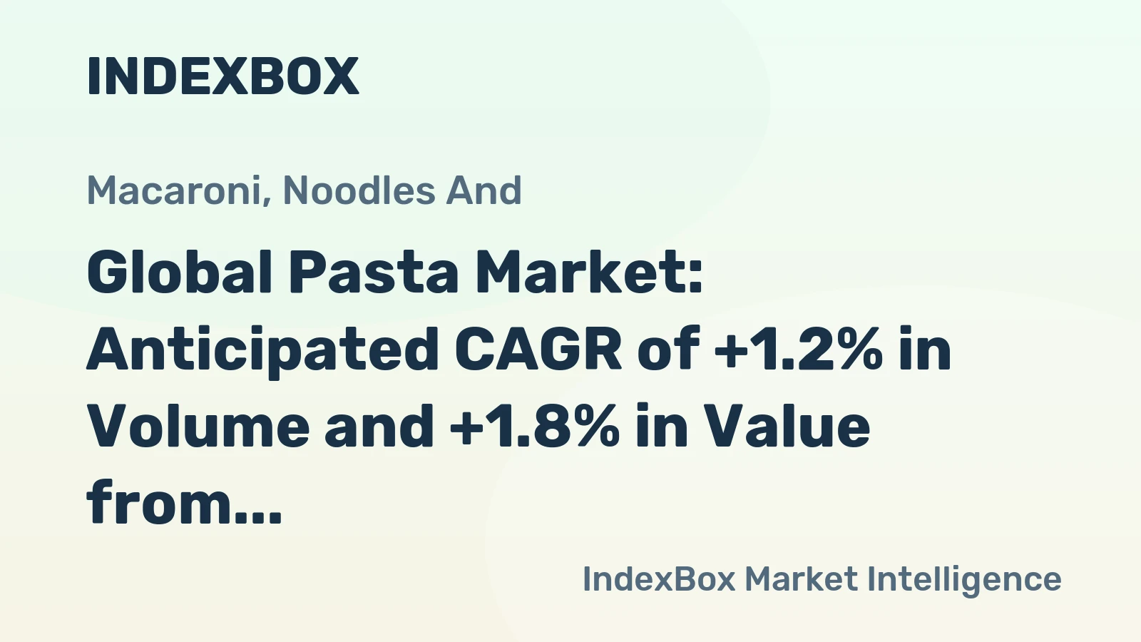 Global Pasta Market: Anticipated CAGR of +1.2% in Volume and +1.8% in Value from 2024 to 2035