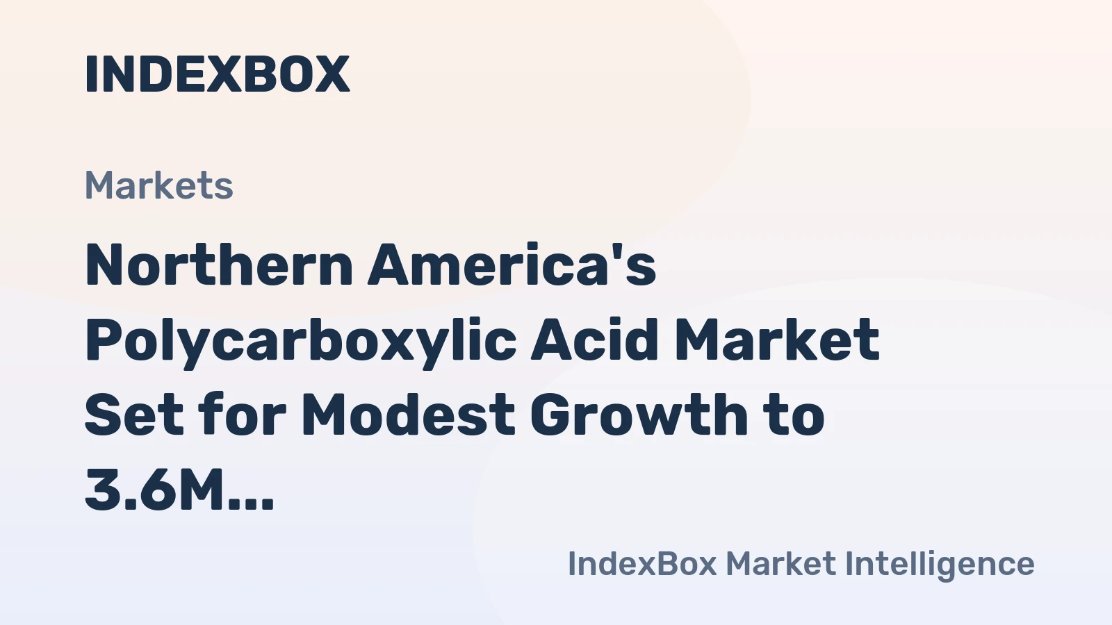 Northern America's Polycarboxylic Acid Market Set for Modest Growth to 3.6M Tons and $7.7B