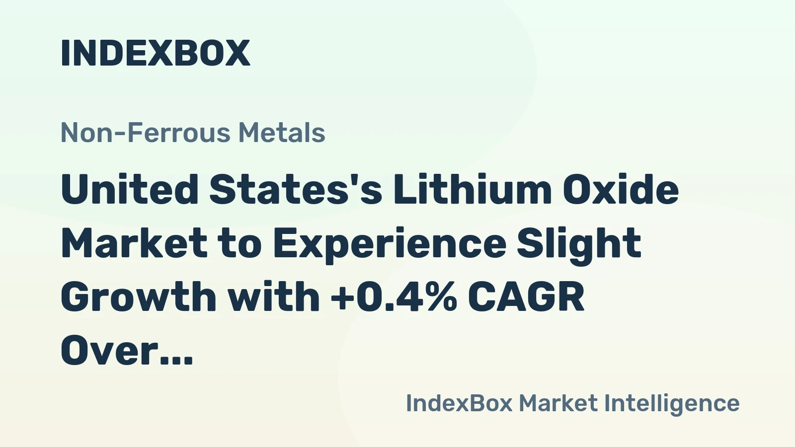 United States's Lithium Oxide Market to Experience Slight Growth with +0.4% CAGR Over Next Decade