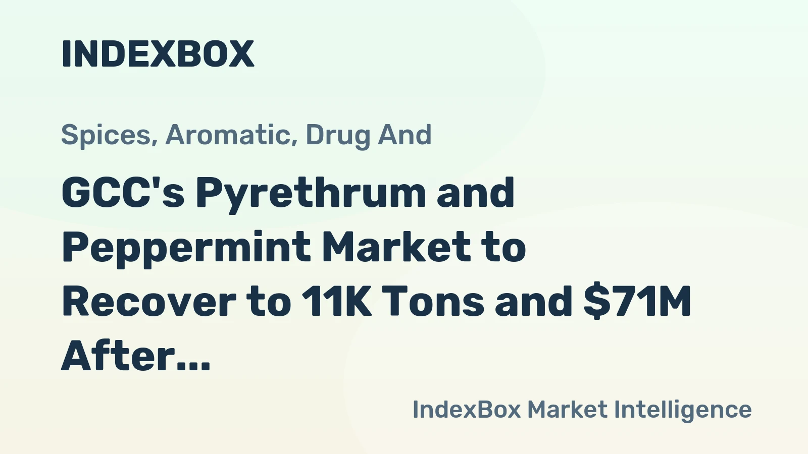 GCC's Pyrethrum and Peppermint Market to Recover to 11K Tons and $71M After Sharp Contraction