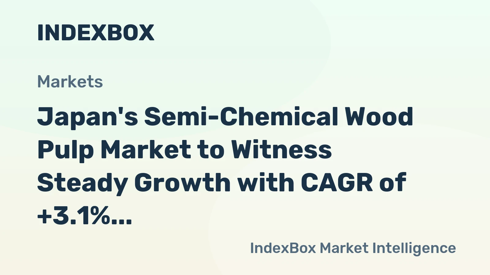 Japan's Semi-Chemical Wood Pulp Market to Witness Steady Growth with CAGR of +3.1% from 2024 to 2035