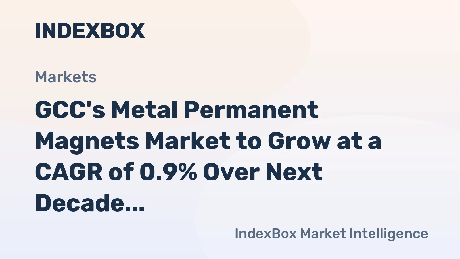 GCC's Metal Permanent Magnets Market to Grow at a CAGR of 0.9% Over Next Decade, Reaching $168M by 2035