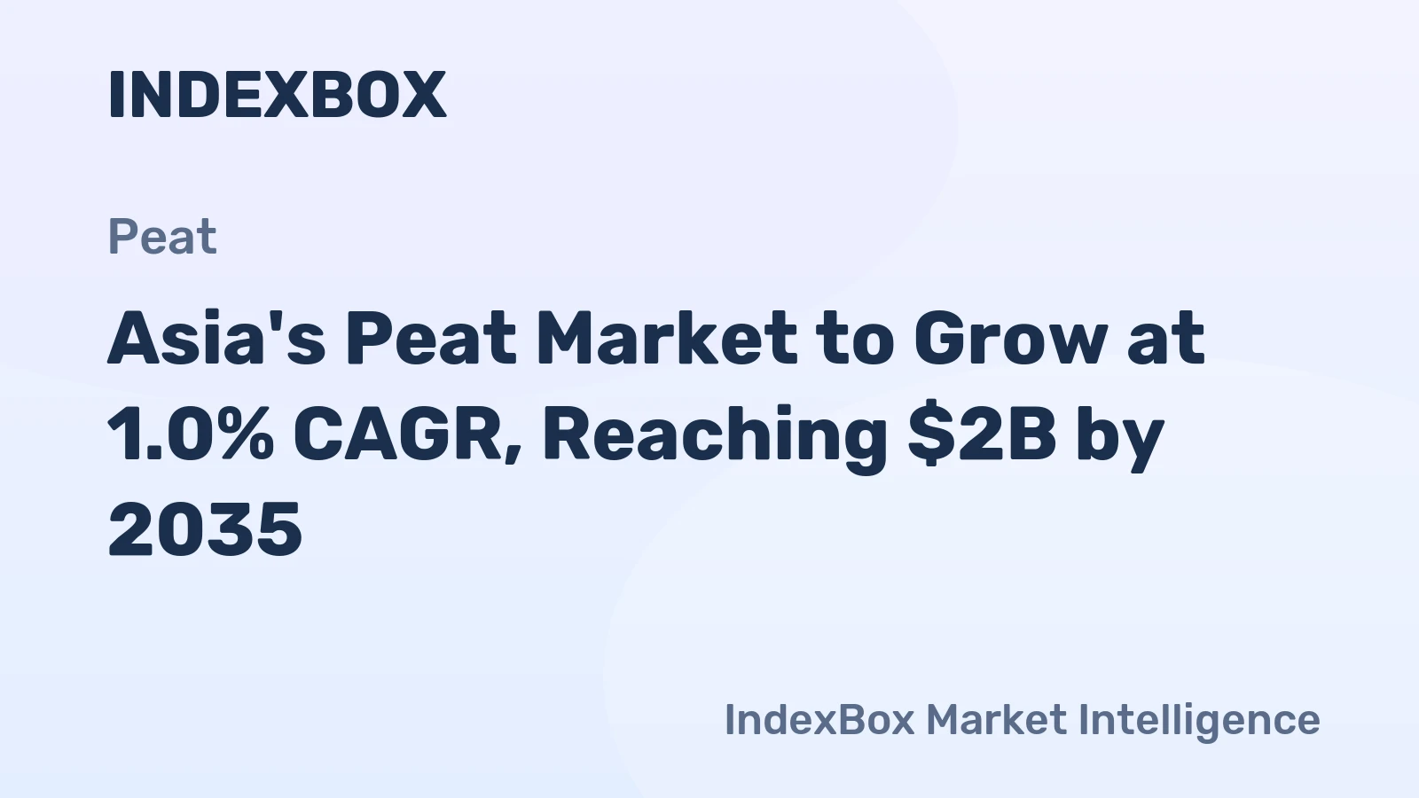 Asia's Peat Market to Grow at 1.0% CAGR, Reaching $2B by 2035