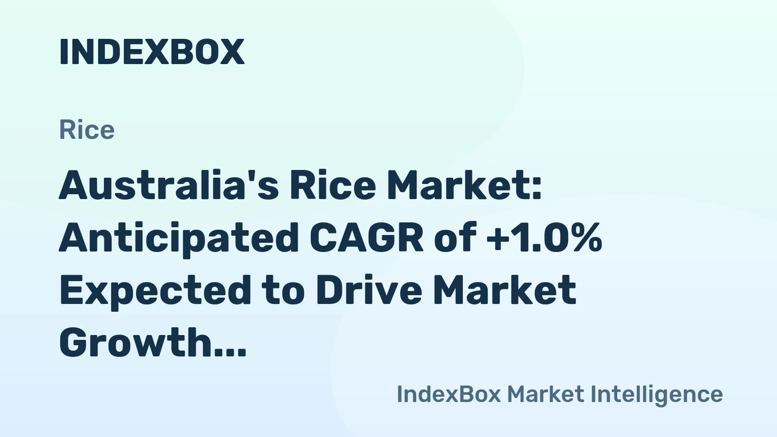 Australia's Rice Market: Anticipated CAGR of +1.0% Expected to Drive Market Growth Over Next Decade
