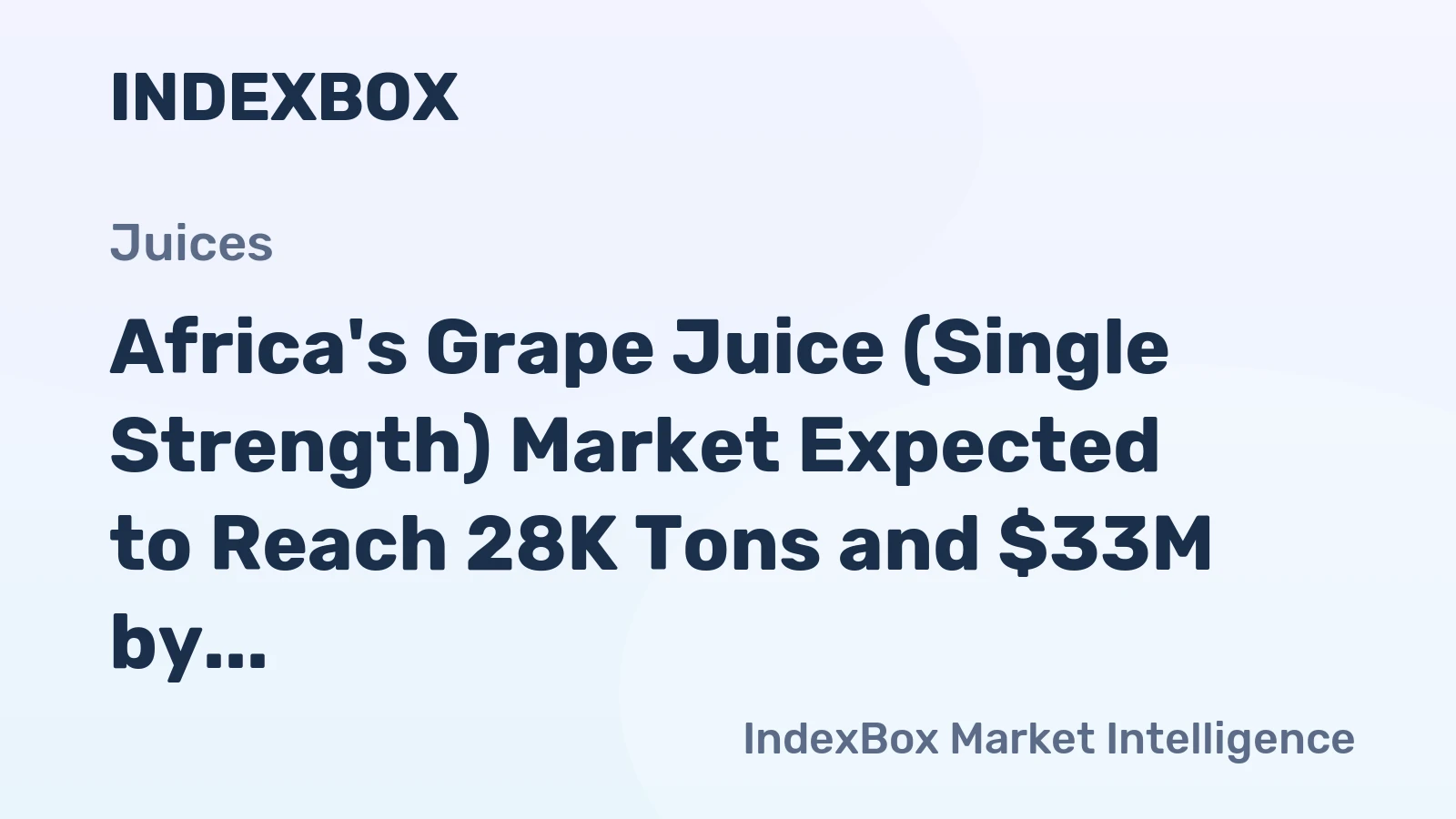 Africa's Grape Juice (Single Strength) Market Expected to Reach 28K Tons and $33M by 2035