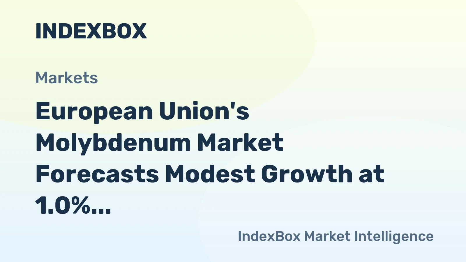 European Union's Molybdenum Market Forecasts Modest Growth at 1.0% CAGR After 2024 Contraction