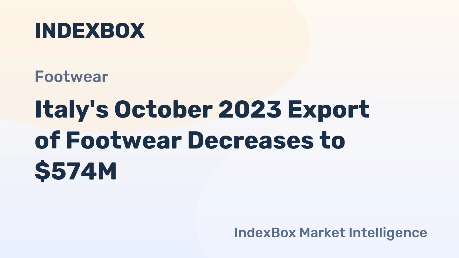 Italy's October 2023 Export of Footwear Decreases to $574M