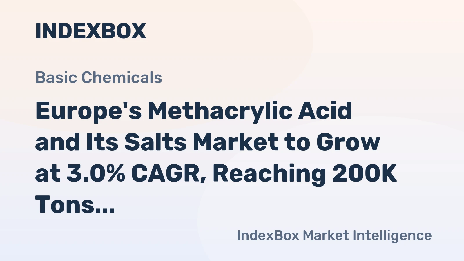 Europe's Methacrylic Acid and Its Salts Market to Grow at 3.0% CAGR, Reaching 200K Tons by 2035 on Steady Demand