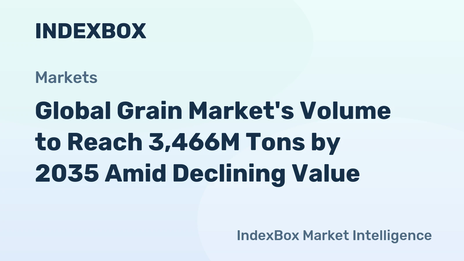Global Grain Market's Volume to Reach 3,466M Tons by 2035 Amid Declining Value