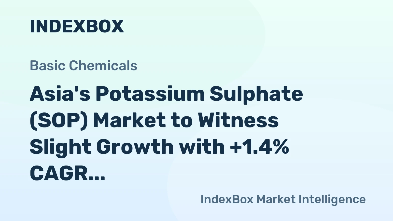 Asia's Potassium Sulphate (SOP) Market to Witness Slight Growth with +1.4% CAGR by 2035