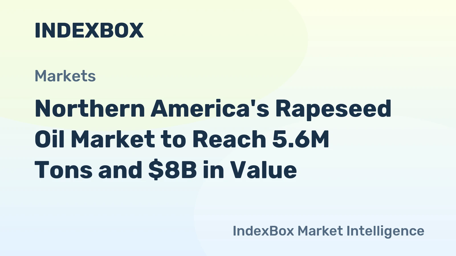 Northern America's Rapeseed Oil Market to Reach 5.6M Tons and $8B in Value