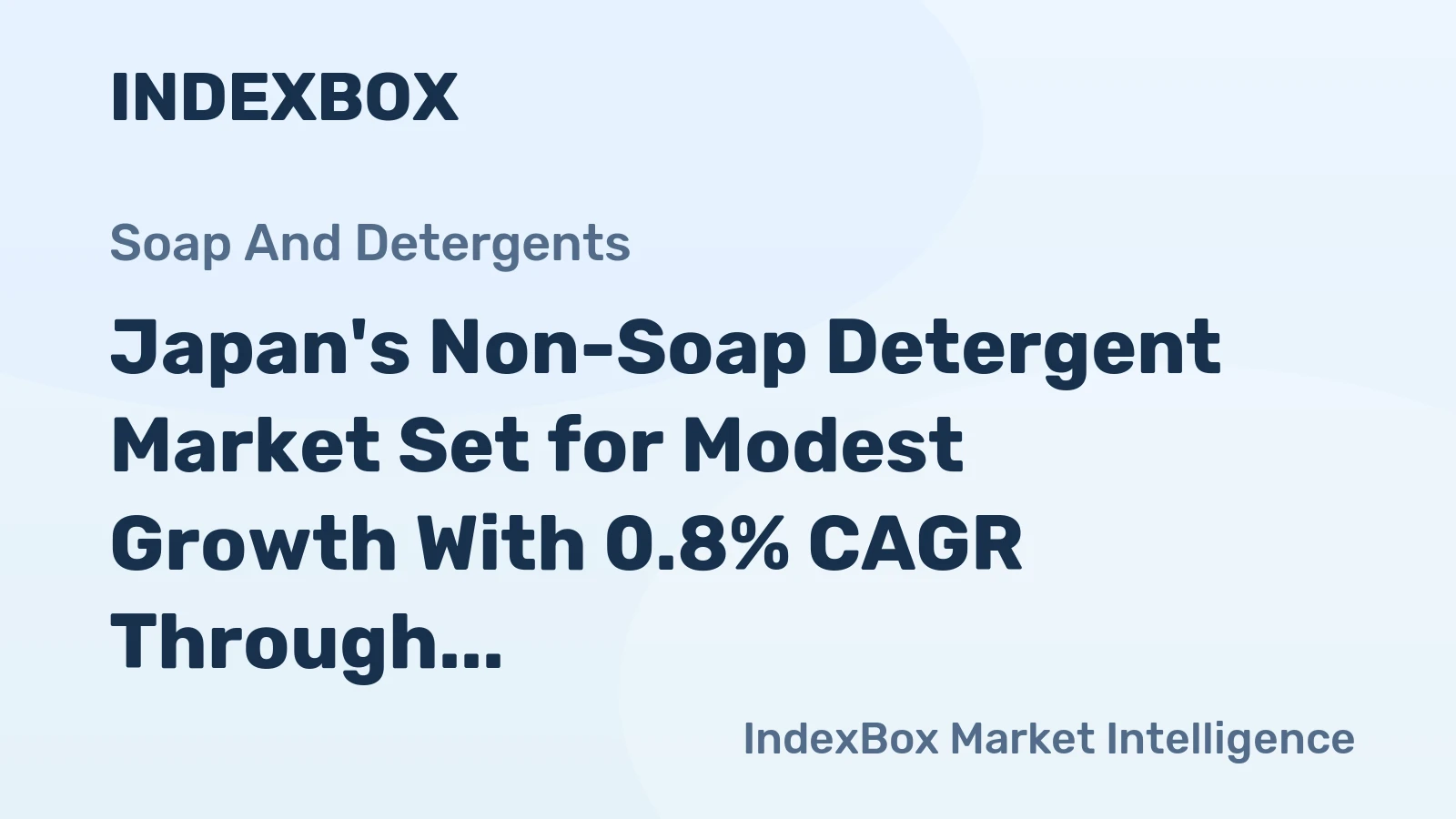Japan's Non-Soap Detergent Market Set for Modest Growth With 0.8% CAGR Through 2035