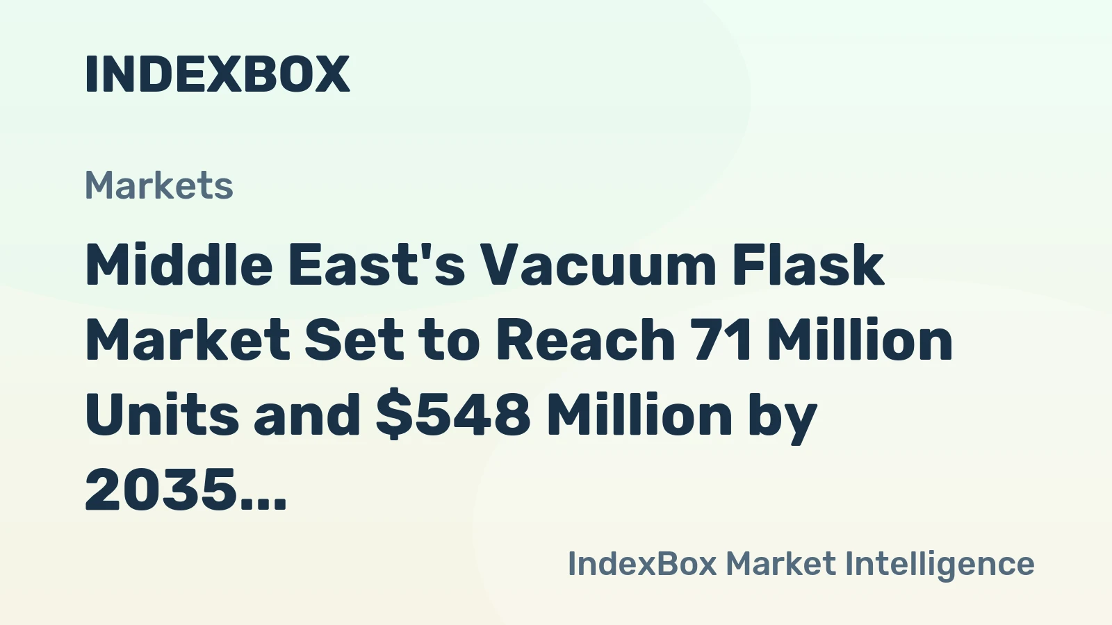Middle East's Vacuum Flask Market Set to Reach 71 Million Units and $548 Million by 2035