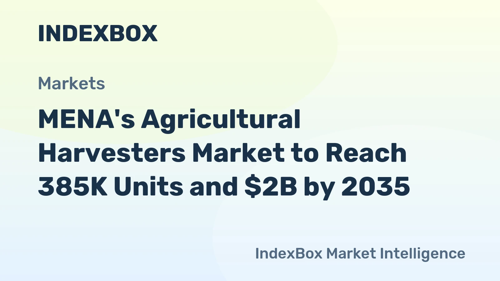 MENA's Agricultural Harvesters Market to Reach 385K Units and $2B by 2035