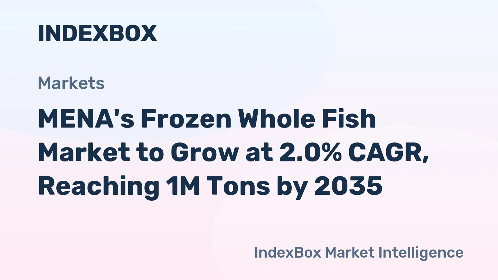 MENA's Frozen Whole Fish Market to Grow at 2.0% CAGR, Reaching 1M Tons by 2035